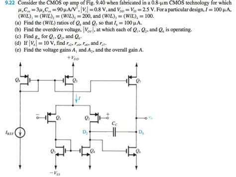 Solved Consider The CMOS Op Of Fig 9 40 When Fabricated Chegg Com