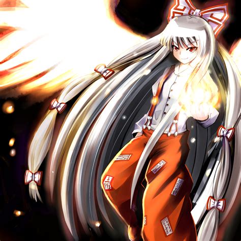 Fujiwara No Mokou Touhou Drawn By Npon Danbooru