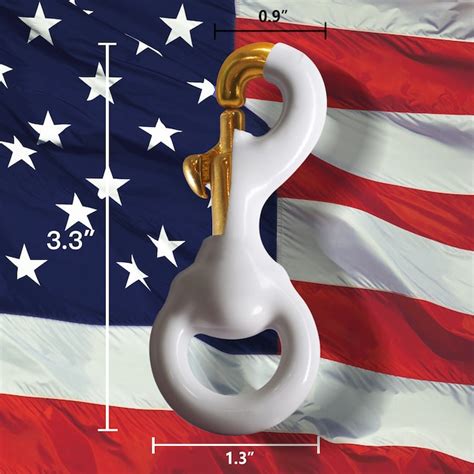 Anley Rubber Coated Brass Swivel Metal Flag Snap Hook Aflagpoleropeclip At