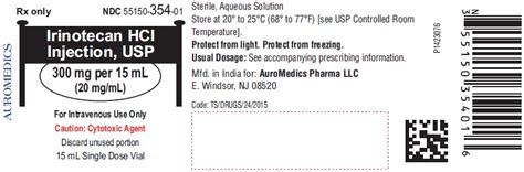 Dailymed Irinotecan Hydrochloride Injection Solution