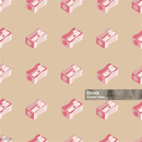 원활한 벡터 연필 깎는 기계 패턴 직물 직물 덮개 등등을 위한 유행 사무실 품목 배경 분홍에 대한 스톡 벡터 아트 및 기타 이미지 Istock