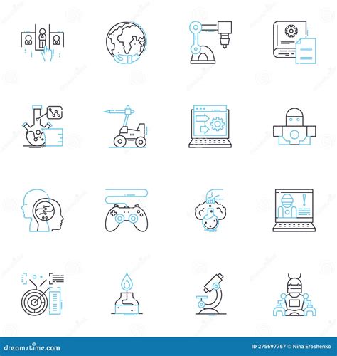 Computer Software Linear Icons Set Code Program Application Algorithm Interface Platform