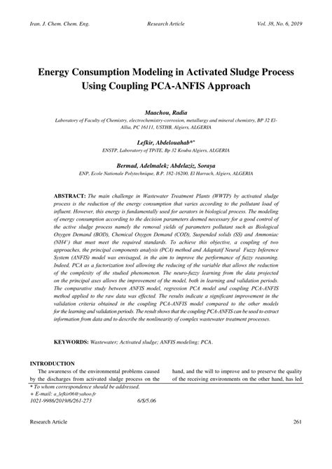 pdf energy consumption modeling in activated sludge process using