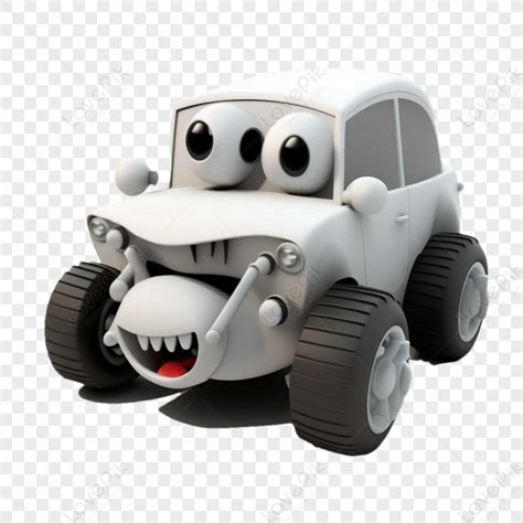 3d 화이트 블랙 휠 표현 만화 카 스테레오권위 있는입체적인 Png 일러스트 무료 다운로드 Lovepik