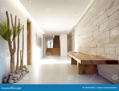 Cladding Interior With Red Walls And Wooden Floors Royalty Free Stock