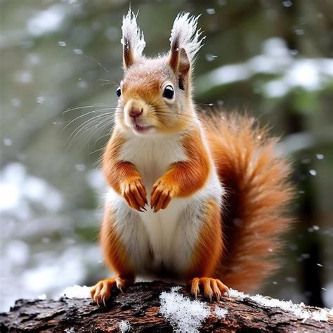 Premium Ai Image A Red Squirrel In The Forest