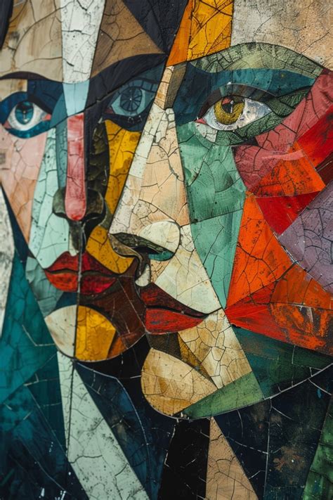 Picasso Style Faces Canvas Picture Print Framed Wall Art Etsy