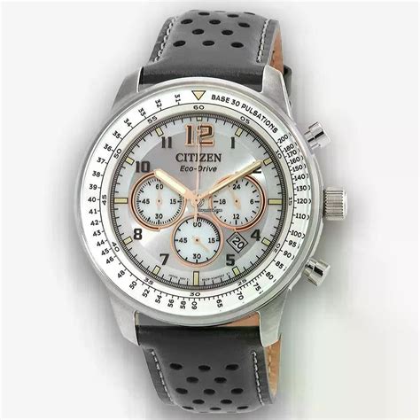Citizen Eco Drive Chronograph Watch Leather Strap Mens Watch For Au
