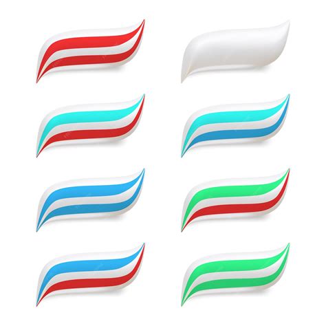 Premium Vector Set Of Colour Toothpaste Smear Isolated On White