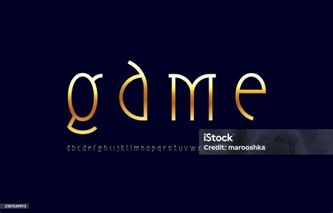 현대 글꼴 얇은 황금 알파벳 럭셔리 스타일 A에서 Z까지의 소문자 트렌디 한 문자와 0에서 9까지의 숫자 벡터 일러스트 레이 션 10eps 개념에 대한 스톡 벡터 아트 및