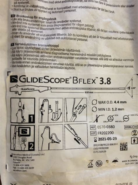 New Verathon 0570 0380 Glidescope B Flex Single Use Bronchoscope X