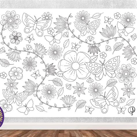 Giant Adult Coloring Poster Printable Etsy