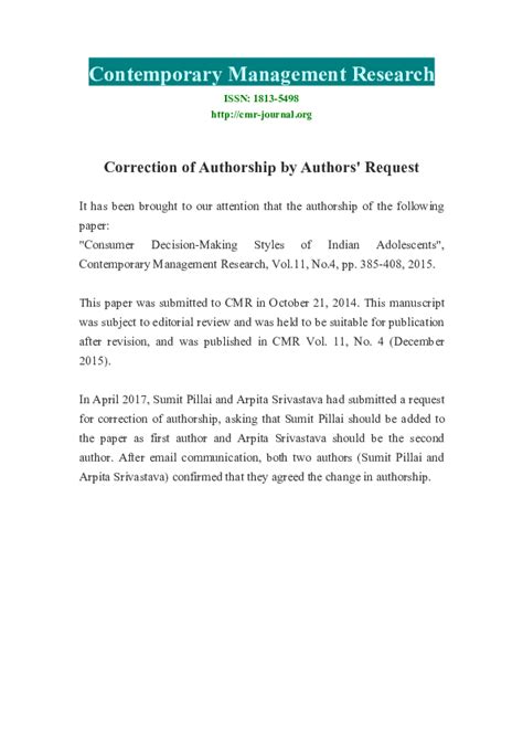 Pdf Consumer Decision Making Styles Of Indian Adolescents