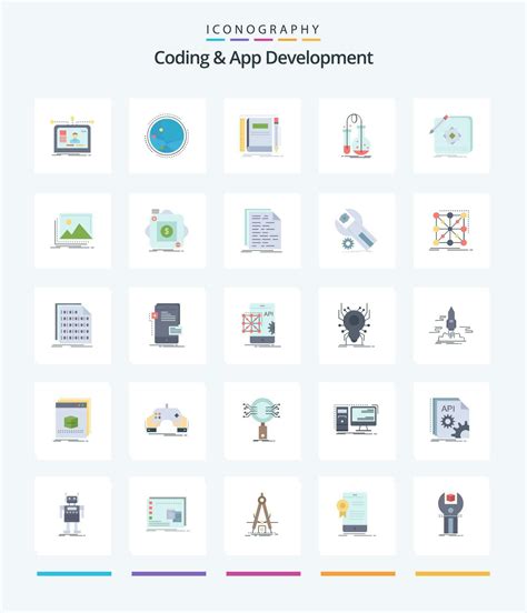 Creative Coding And App Development Flat Icon Pack Such As Flask Testing Internet