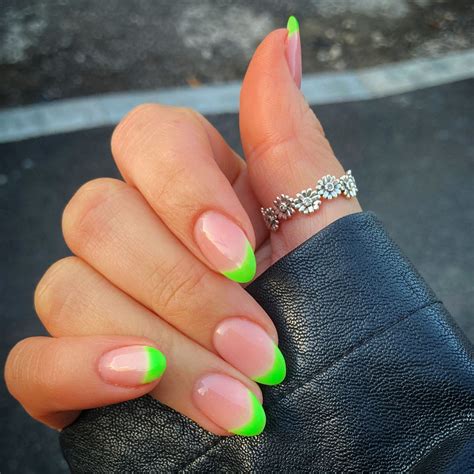 Neon Green Almond Nails In 2025 Neon Green Nails French Nails Neon