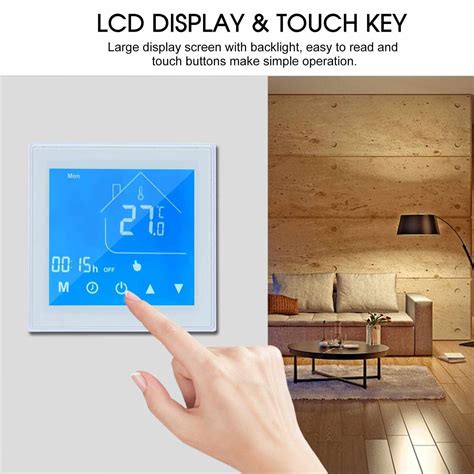 Wifi Smart Thermostat Temperature Controller Lcd Display Week Programmable For Electric