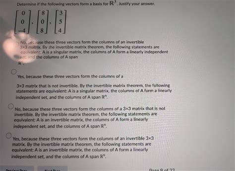 Solved Determine If The Following Vectors Form A Basis For R Chegg