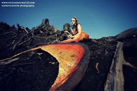 Mermaid Raina The Halifax Mermaid Poses Ashore