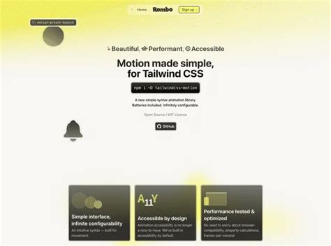 Tailwindcss Motion By Rombohq A Undefined Template Built At Lightspeed