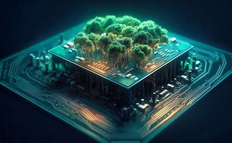 Premium Photo Trees Growing On An Electronic Circuit Board
