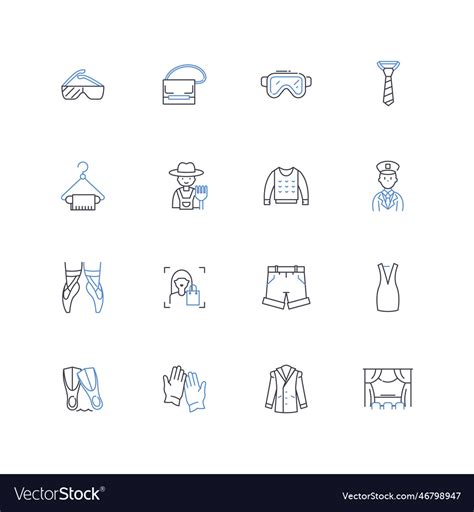 Habits Line Icons Collection Discipline Routine Vector Image