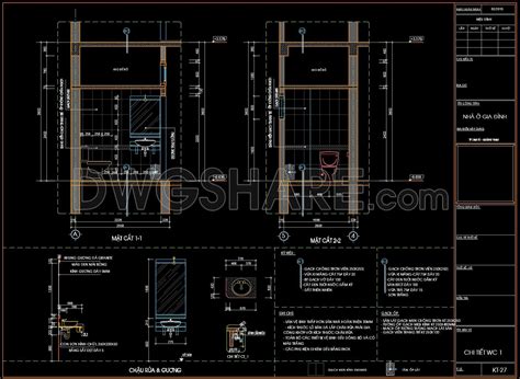 160 Wc Layout Plan And Elevations Details Cad Drawings Download