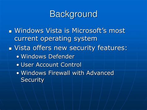 Ppt Windows Vista Security Powerpoint Presentation Free Download