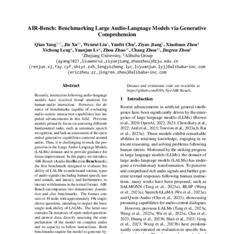 Air Bench Benchmarking Large Audio Language Models Via Generative