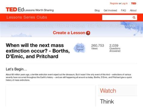 When Will The Next Mass Extinction Occur Instructional Video For 7th 12th Grade Lesson Planet