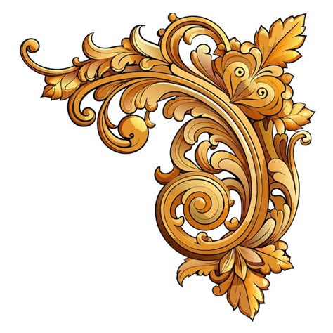Ornate Golden Scroll Design Element Premium Ai Generated Vector