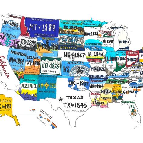 License Plate Map Etsy