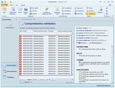 Validación Masiva De Facturas Cfdi Xml Facturando