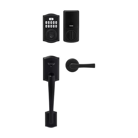 Weiser Smartcode Traditional With Prescott Handleset Matte Black
