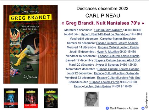 Culture Lauteur Nantais Carl Pineau Revient Avec Linspecteur Greg Brandt Hit West