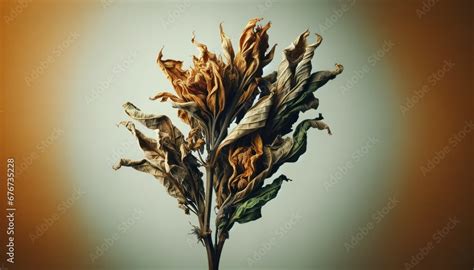 Close Up Image Of A Withered Plant Showing Signs Of Decay With Dried