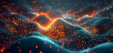 Exploring The Vibrant Flow Of Data Streams In A Stunning 3d Visual Landscape Stock Illustration