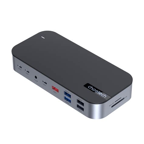 Hub Choetch M52 Usb C Usb C Pd Usb C Usb A Hdmi Vga Dp Sd Tf Rj45 Aux
