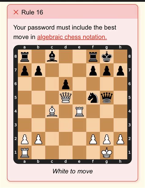 Password Game Chess Answer Solve The Puzzle With Chess Notation
