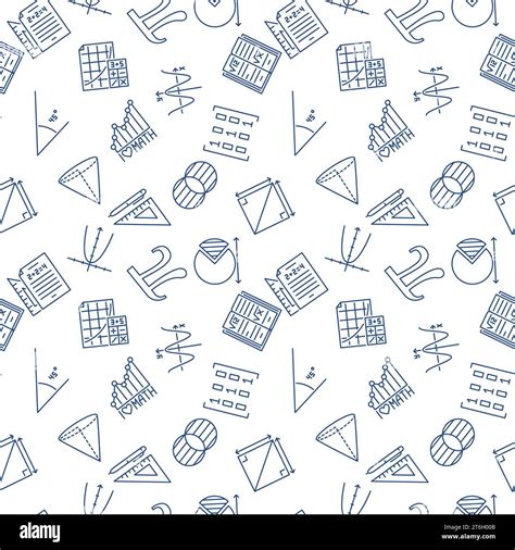 Mathematics Outline Pattern Algebra Education Concept Vector Seamless