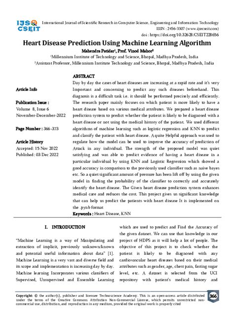 Pdf Heart Disease Prediction Using Machine Learning Algorithm