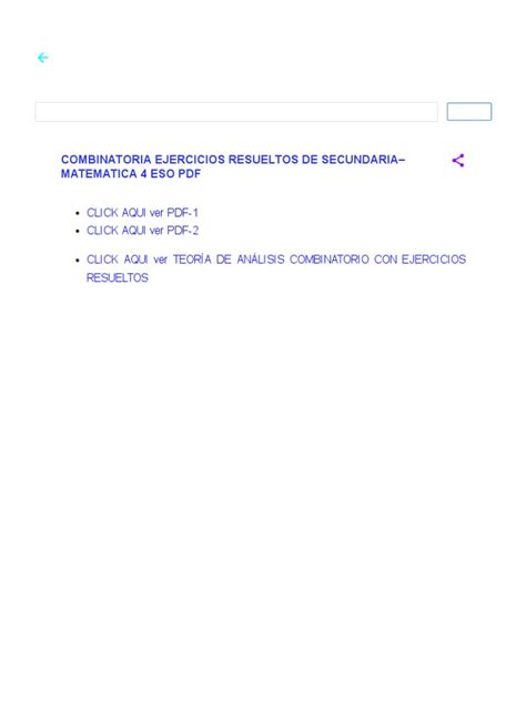 Combinatoria Ejercicios Resueltos De Secundaria Matematica 4 Eso1pdf