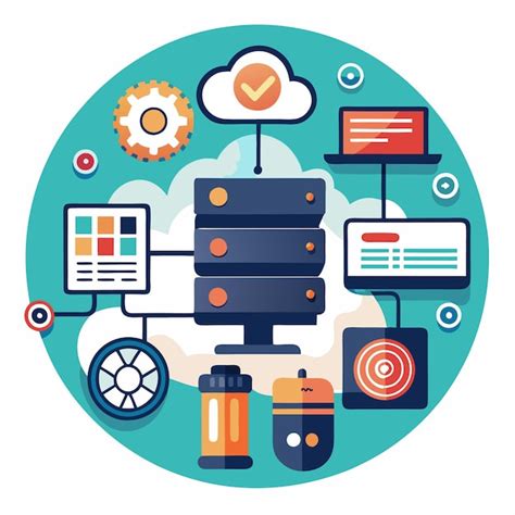 Cloud Based Server Connected To Devices Premium Ai Generated Vector