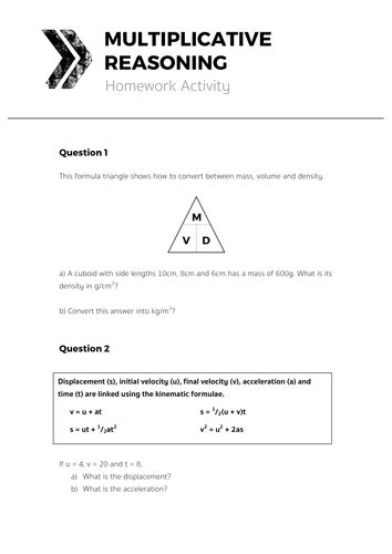 Multiplicative Reasoning Higher Tier Complete Unit Of Work Teaching Resources