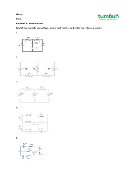 Kirchhoff S Law Practice Pdf