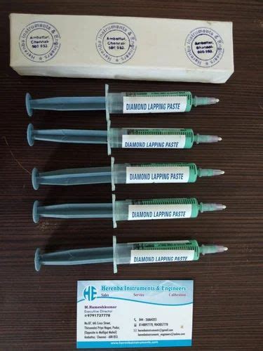 Diamond Lapping Compound Pastecapacity 5cc Syringe Supplier