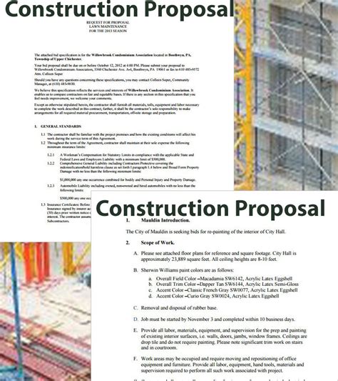 Construction Bid Proposal Samples Templates Artofit