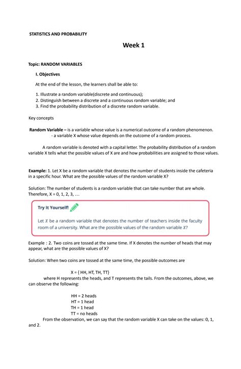 Solution Random Variables Week1 Studypool