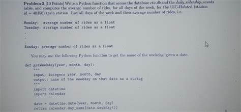 Solved Problem Points Write A Python Function That Chegg