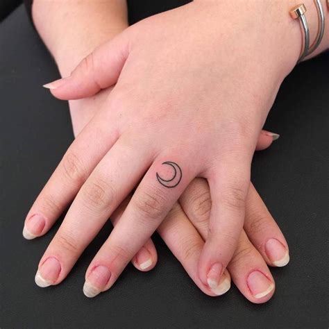 Crescent Moon Finger Tattoo Crescent Moon Finger Tattoo