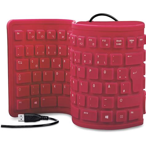 Гъвкава клавиатура, usb или ps2, червена - eMAG.bg